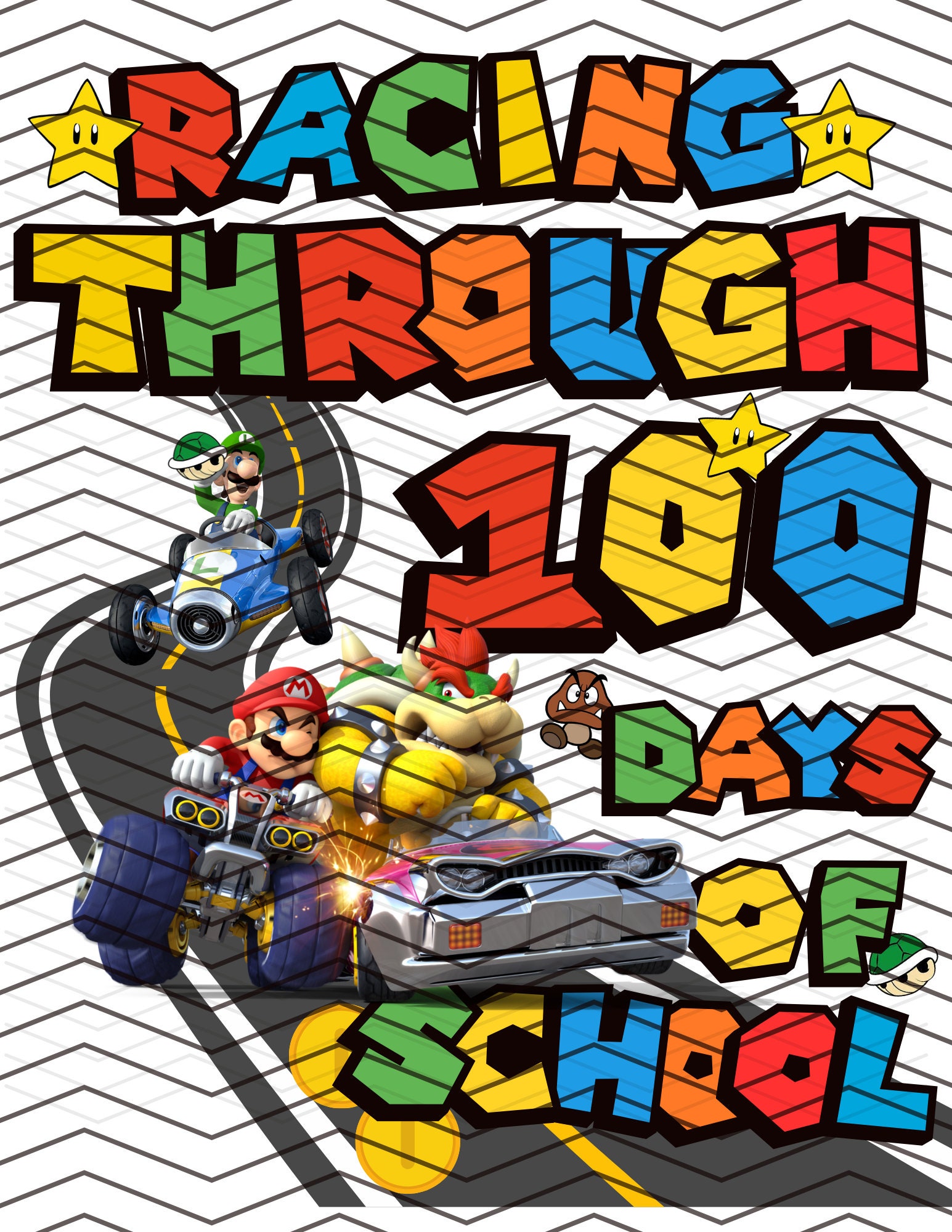 Super Mario 100 Days of School - Etsy