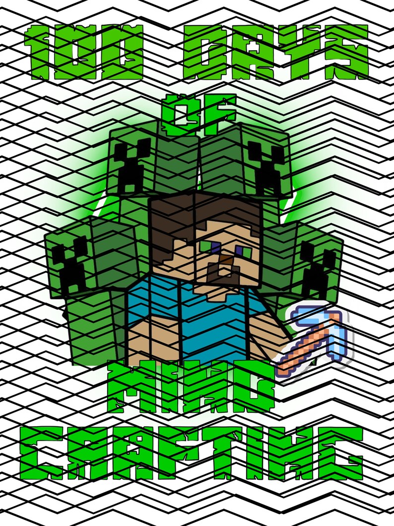 Minecraft 100 Days of School Png - Etsy