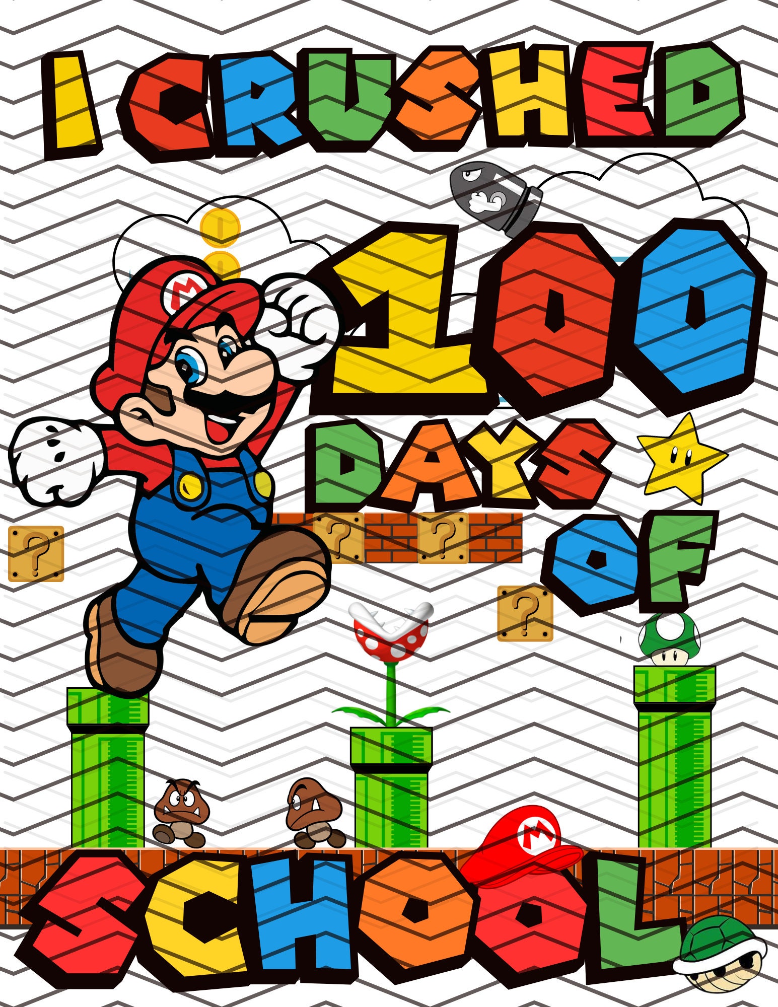 Mario 100 Days of School - Etsy