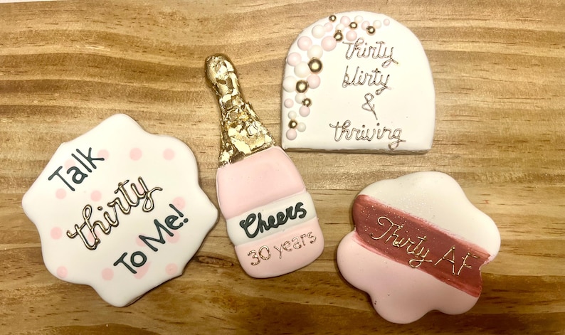 Birthday Celebration Sugar Cookies Pink and Gold - Etsy