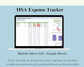 HSA Expense Tracker Google Sheets - Etsy