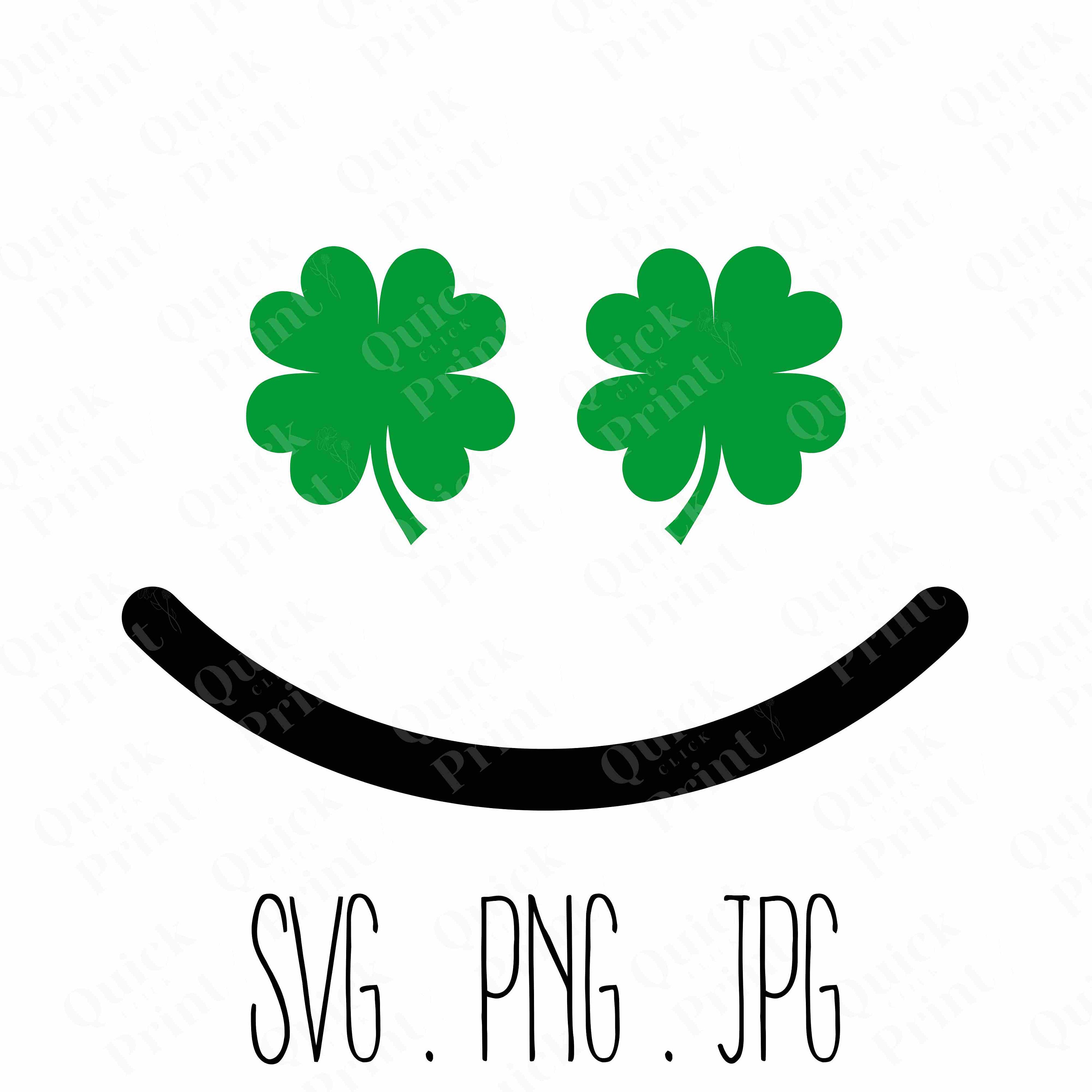 Downloadable Four Leaf Clover Smiley Face Files for St. Patricks Day ...