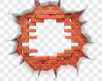 3D Cracked Wall PNG, Hole in Wall Png, 3D Hole in Cracked Wall Png ...