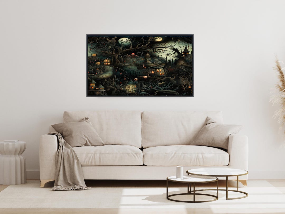 Halloween Theme Frame TV Art Frame TV Art Tim Burton Inspired Art Dark ...