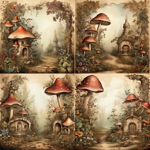 29 Enchanted Fairytale Mushroom Garden Scrapbook Paper - Etsy