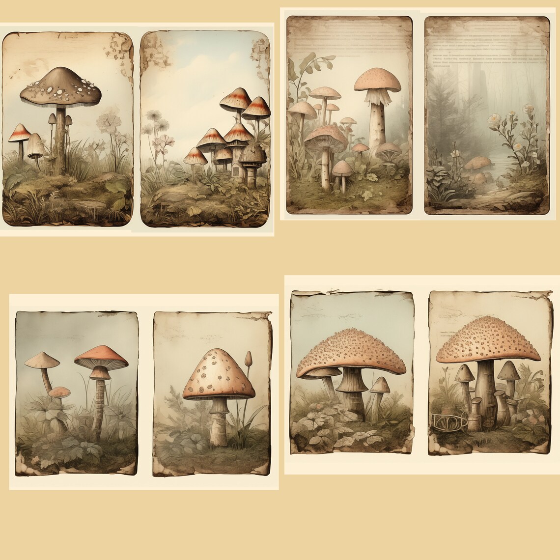 29 Enchanted Fairytale Mushroom Garden Scrapbook Paper - Etsy