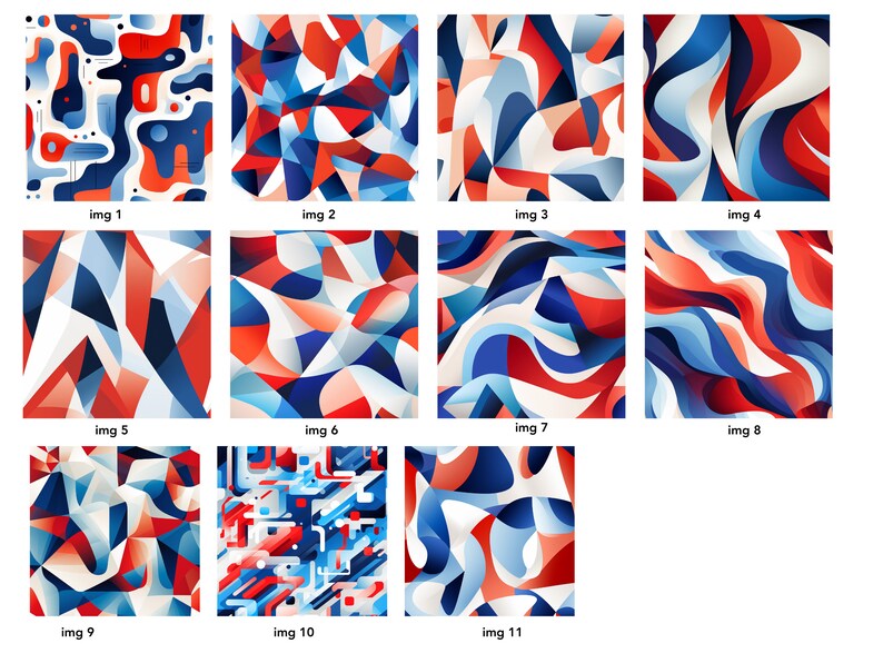 Red, White, and Blue Seemless, 22 Patterns, Scrapbooking, Commercial ...