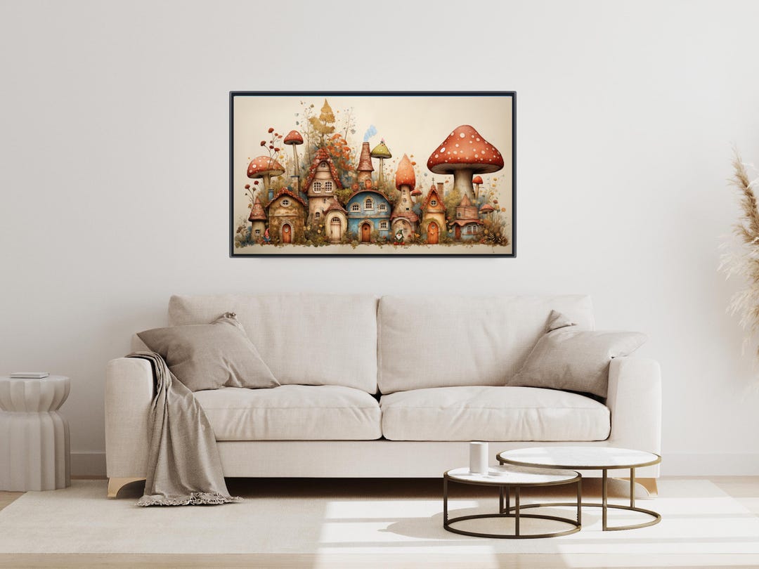 Whimsical Mushroom Art for Samsung Frame TV, Art for Frame TV, Mushroom ...