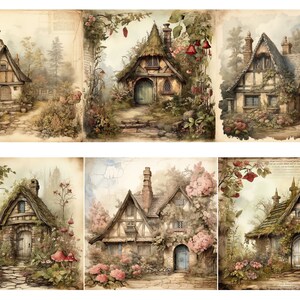 Enchanted Cottage Gardens, Journal Paper, Digital Scrapbook Paper ...