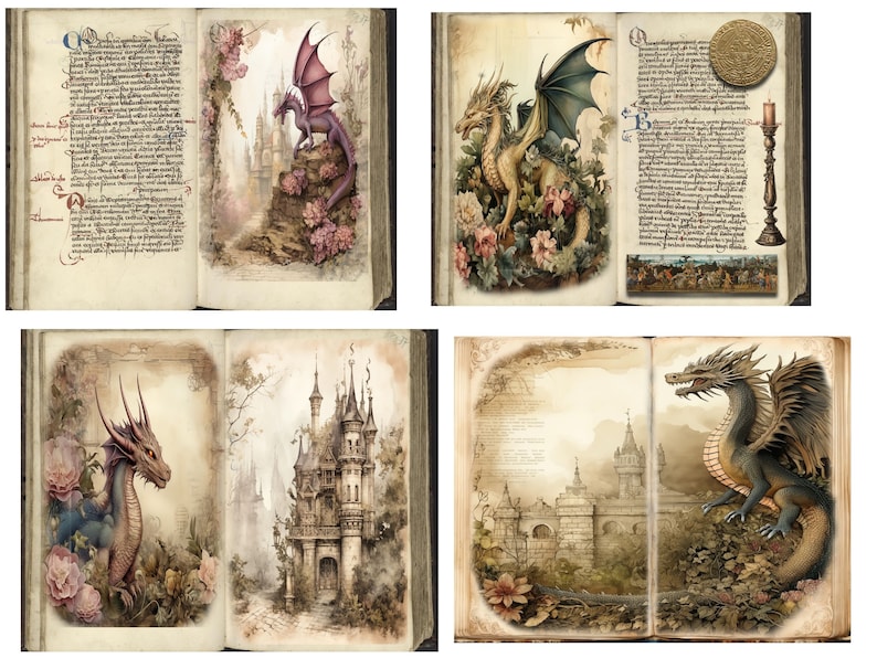 Dragon Fantasy Worldjunk Journal, Dragon Journal, Junk Journal Kit ...