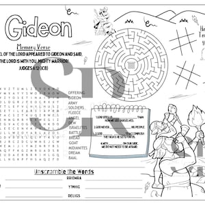 Gideon Worksheet,judges Bible Lesson, Sunday School Sheet Coloring (PDF ...