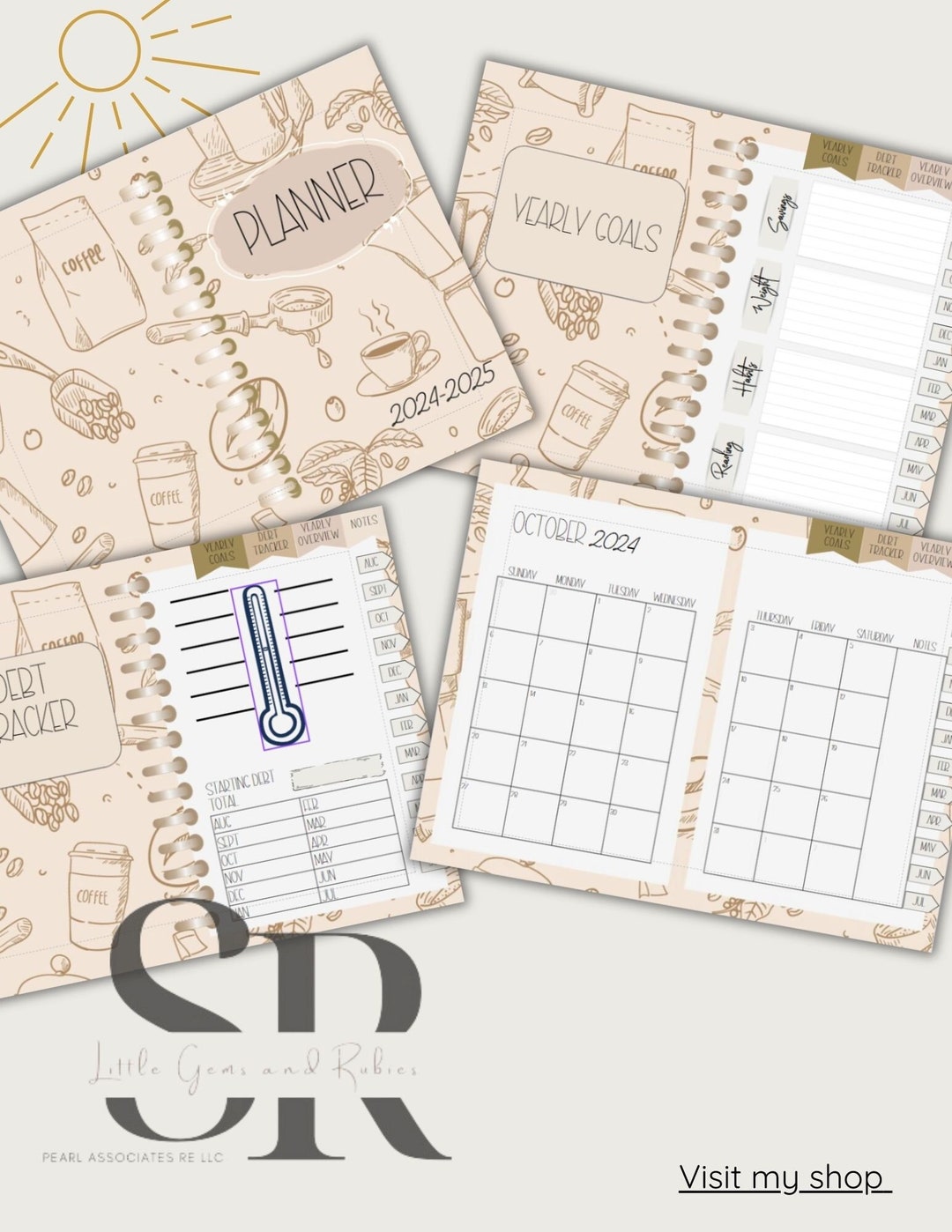 Printable and Editable Planner, Simple Planner, Coffee Planner, Savings ...
