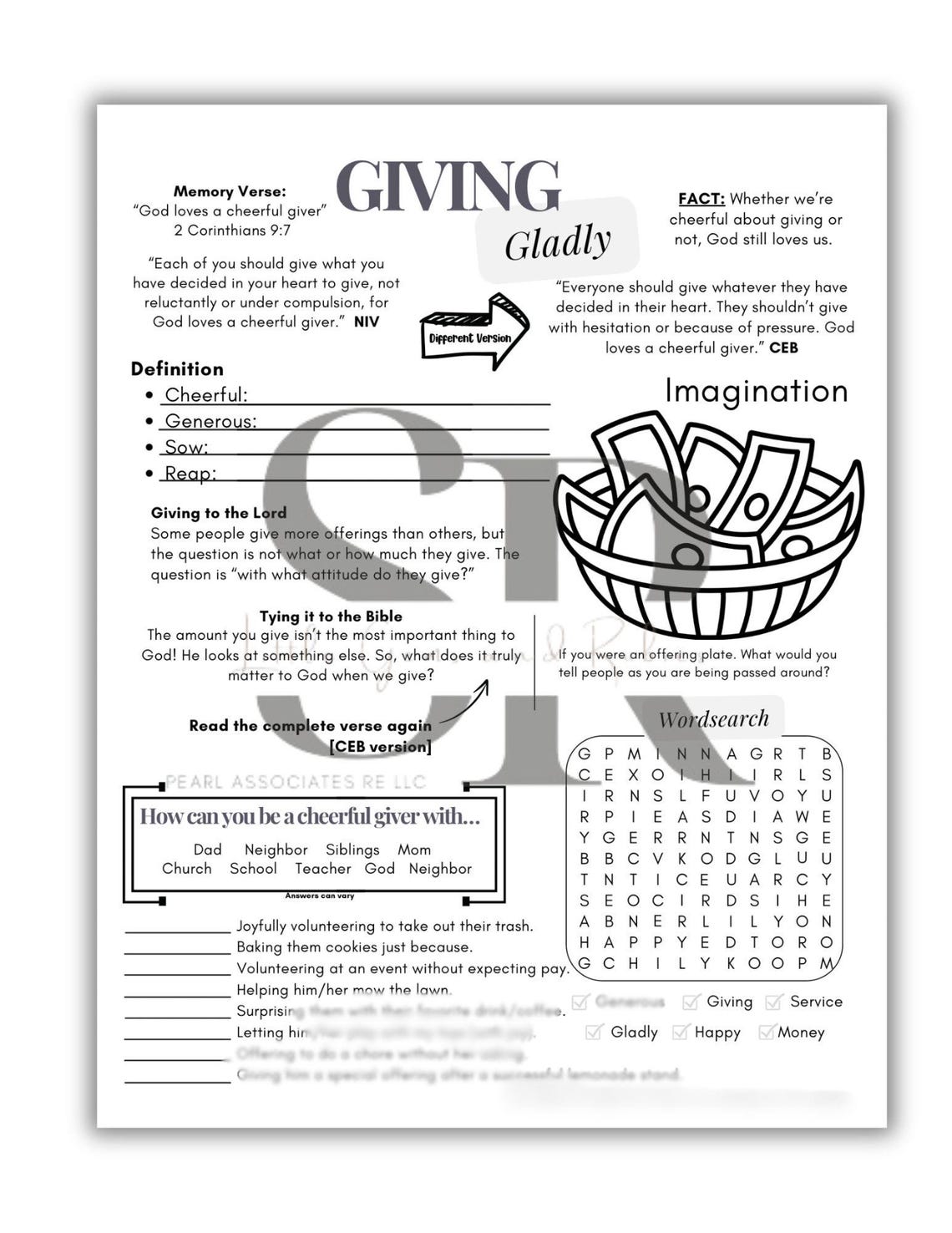 Sunday School Worksheet. Sunday School Activity Sheet. the Joy of ...
