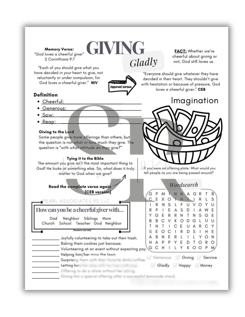 Sunday School Worksheet. Sunday School Activity Sheet. the Joy of ...