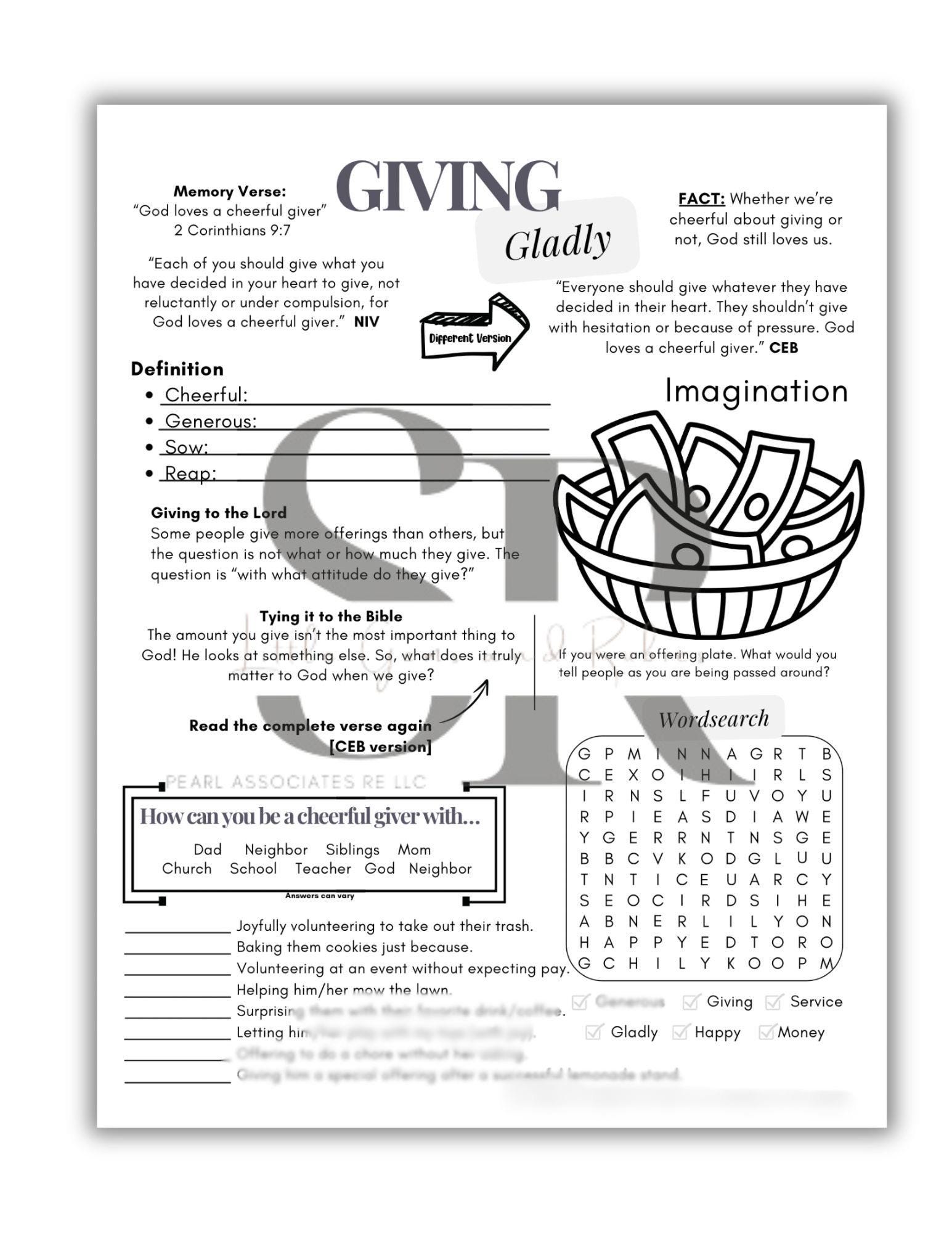 Sunday School Worksheet. Sunday School Activity Sheet. the Joy of ...