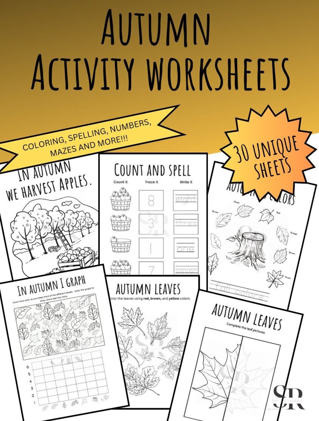 Autumn/ Fall Time Activity Worksheets Pack (30 Pages) PK, P. - Etsy