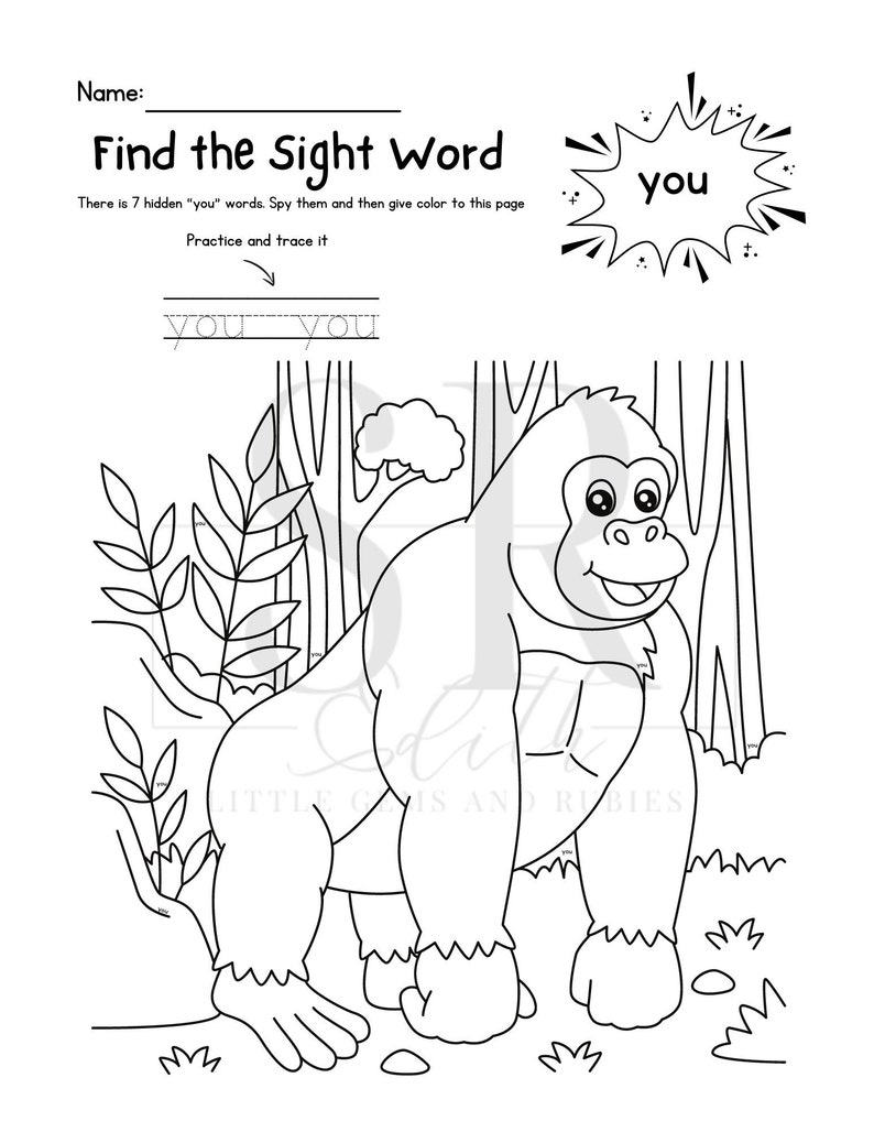 Sight Words Activity Worksheets Pack (10 Pages) PK, P. - Etsy