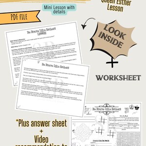 Queen Esther Sunday School Worksheet, Bravery Lesson VBS (PDF) - Etsy