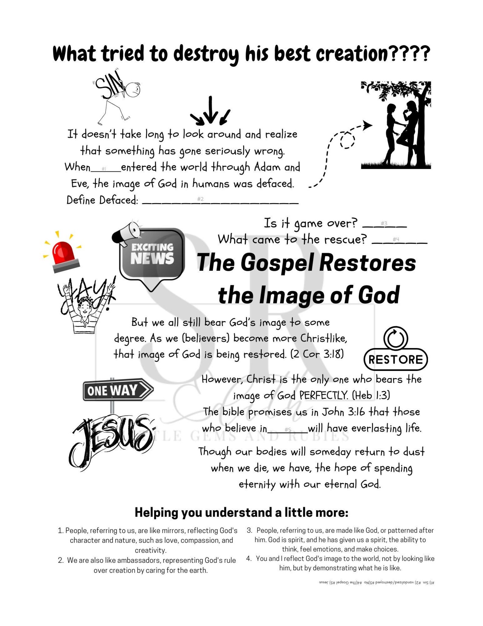 Created in God's Image Lesson Worksheet. Sunday School Activity Sheet ...