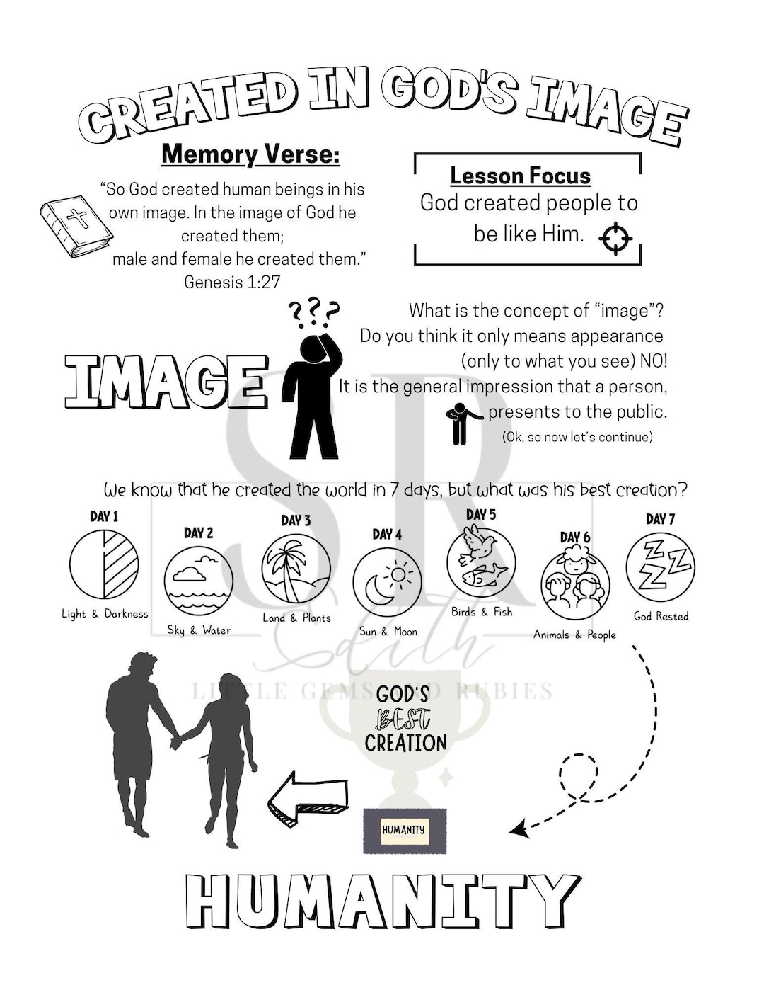 Created in God's Image Lesson Worksheet. Sunday School Activity Sheet ...