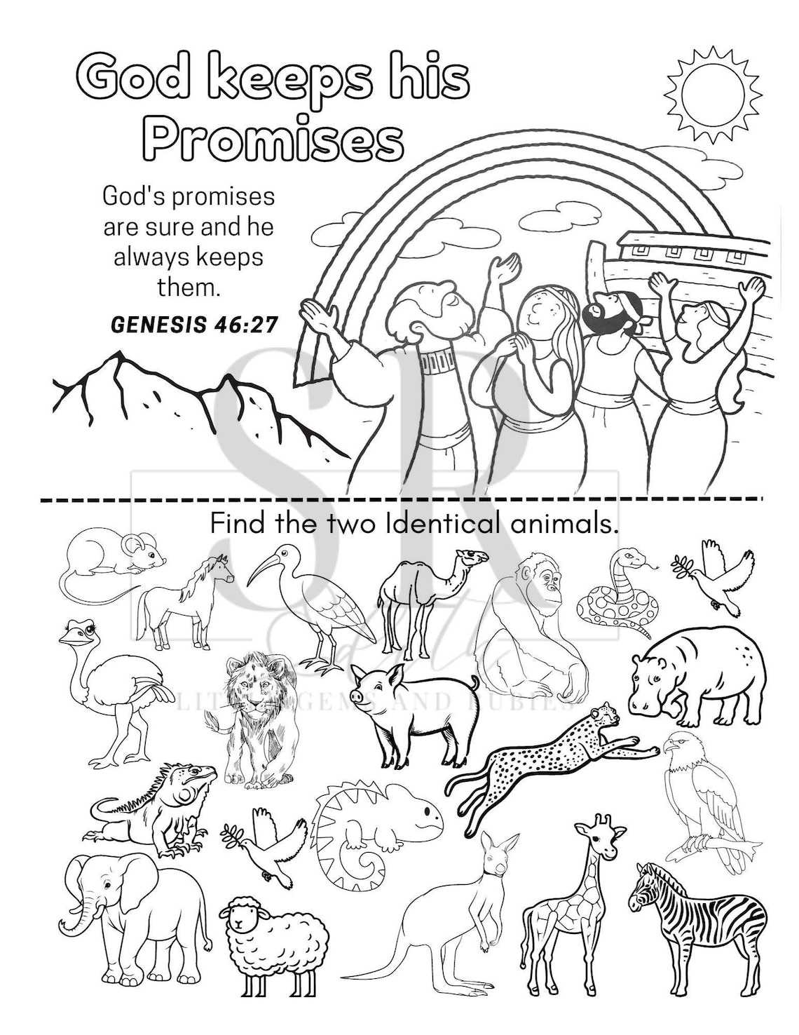 God Keeps His Promises Worksheet. Sunday School Activity Sheet. Noah ...
