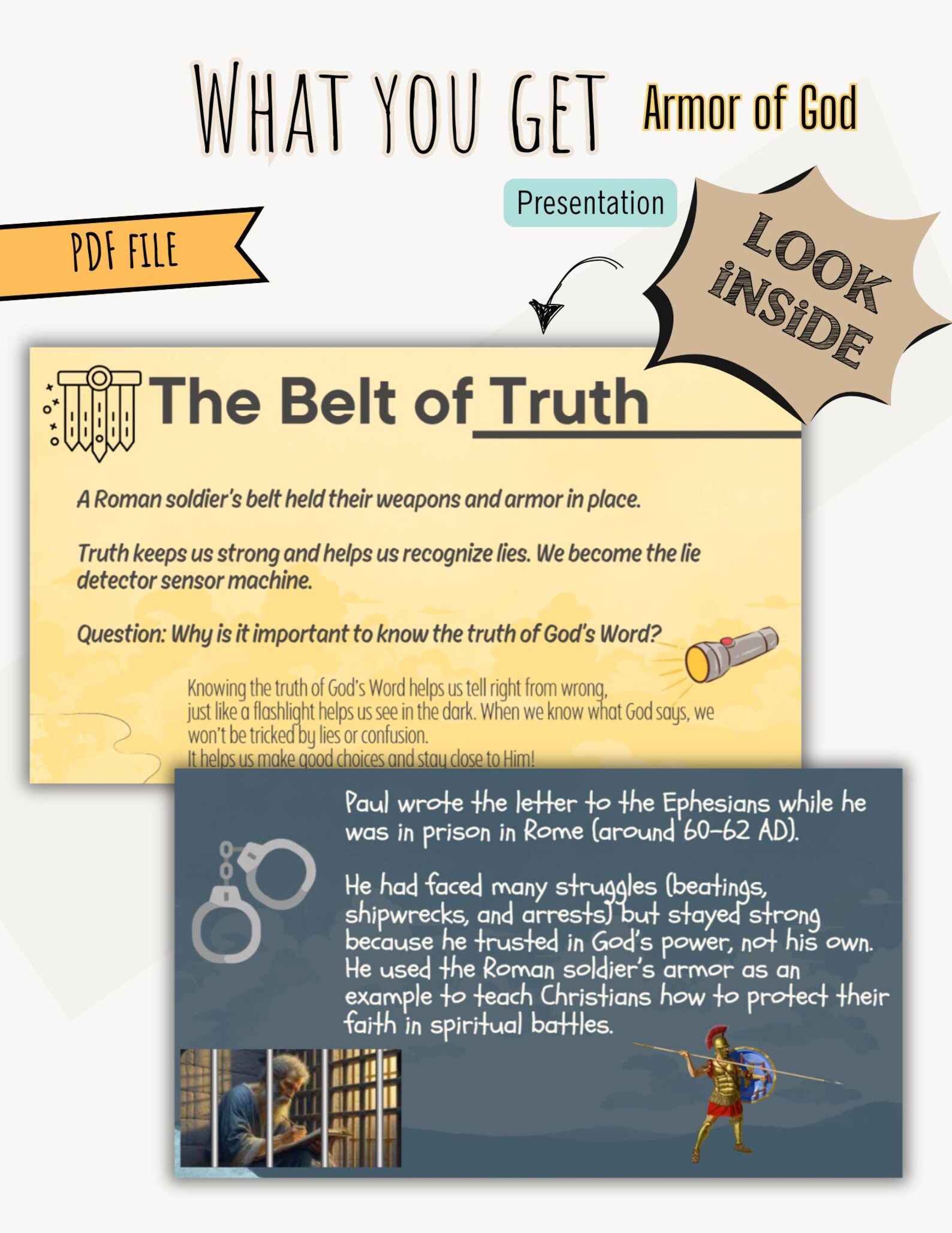 Sunday School Lesson Presentation +2 Different Crafts |armor of God ...