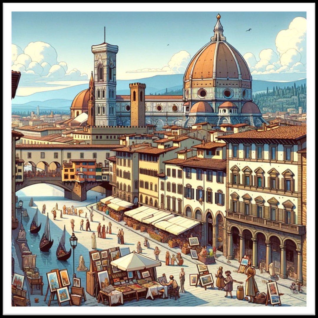 Florence Cartoon, Florence Printable, Florence Print, Florence Wallart ...