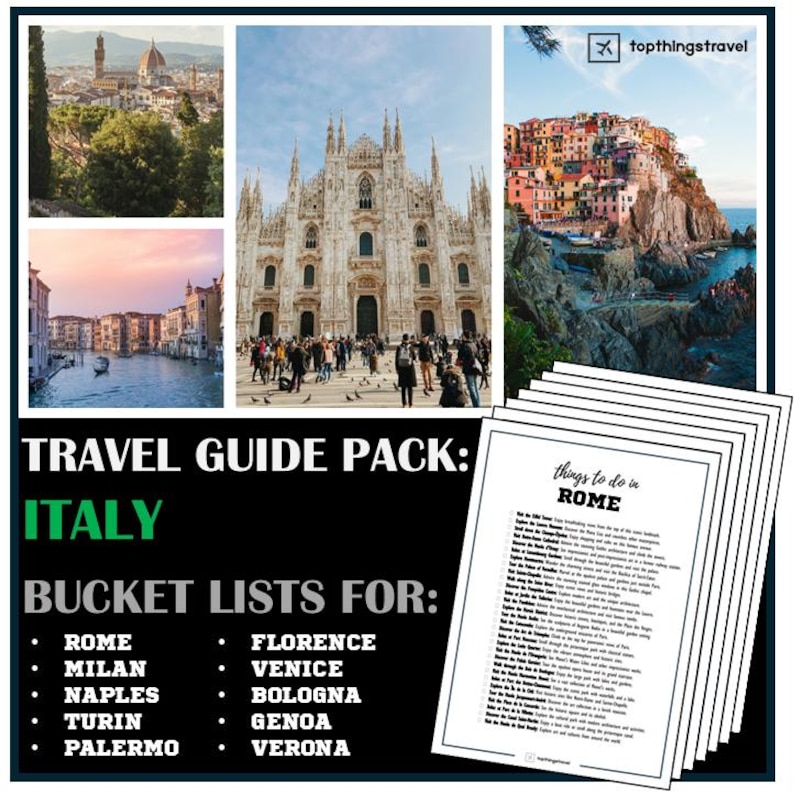 Italy Travel Planner Major Cities Digital Download Printable Travel ...