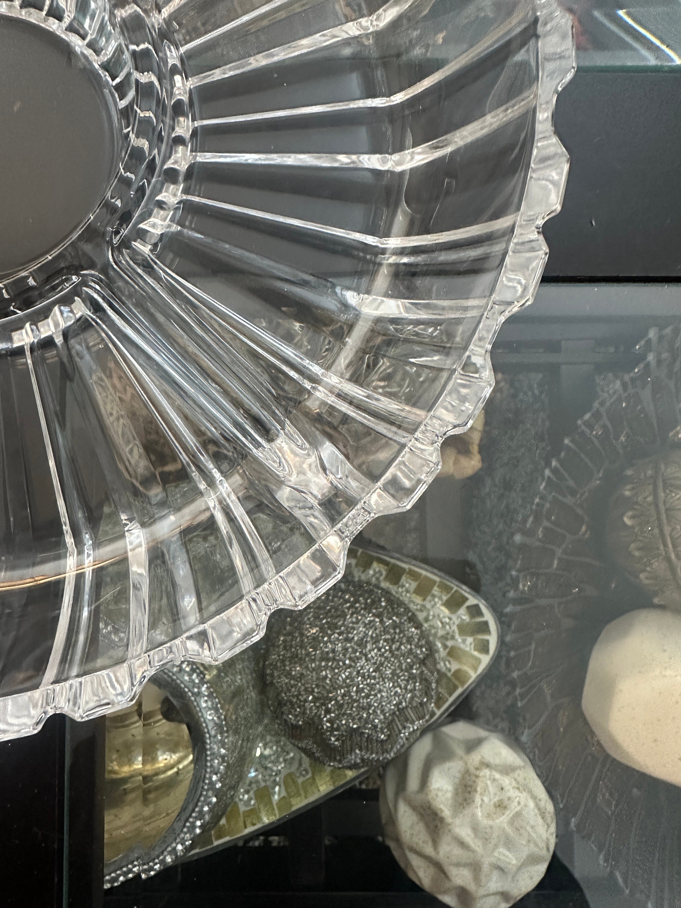 Vintage Crystal Clear 10" D Sectional Glass Plate - Elegant Glassware ...