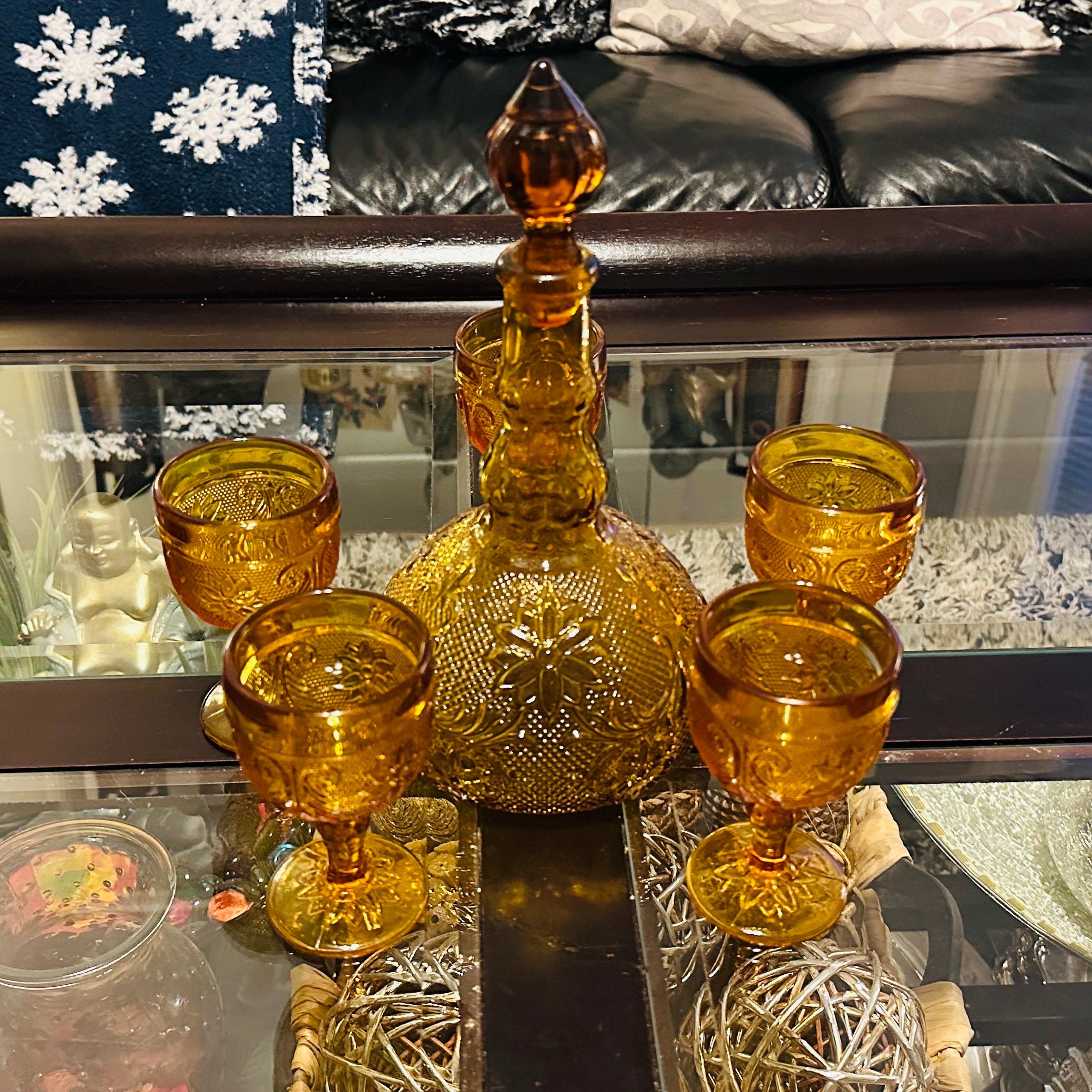 Vintage Tiara Crystal Amber Glass 38-piece Dinnerware Set - Etsy