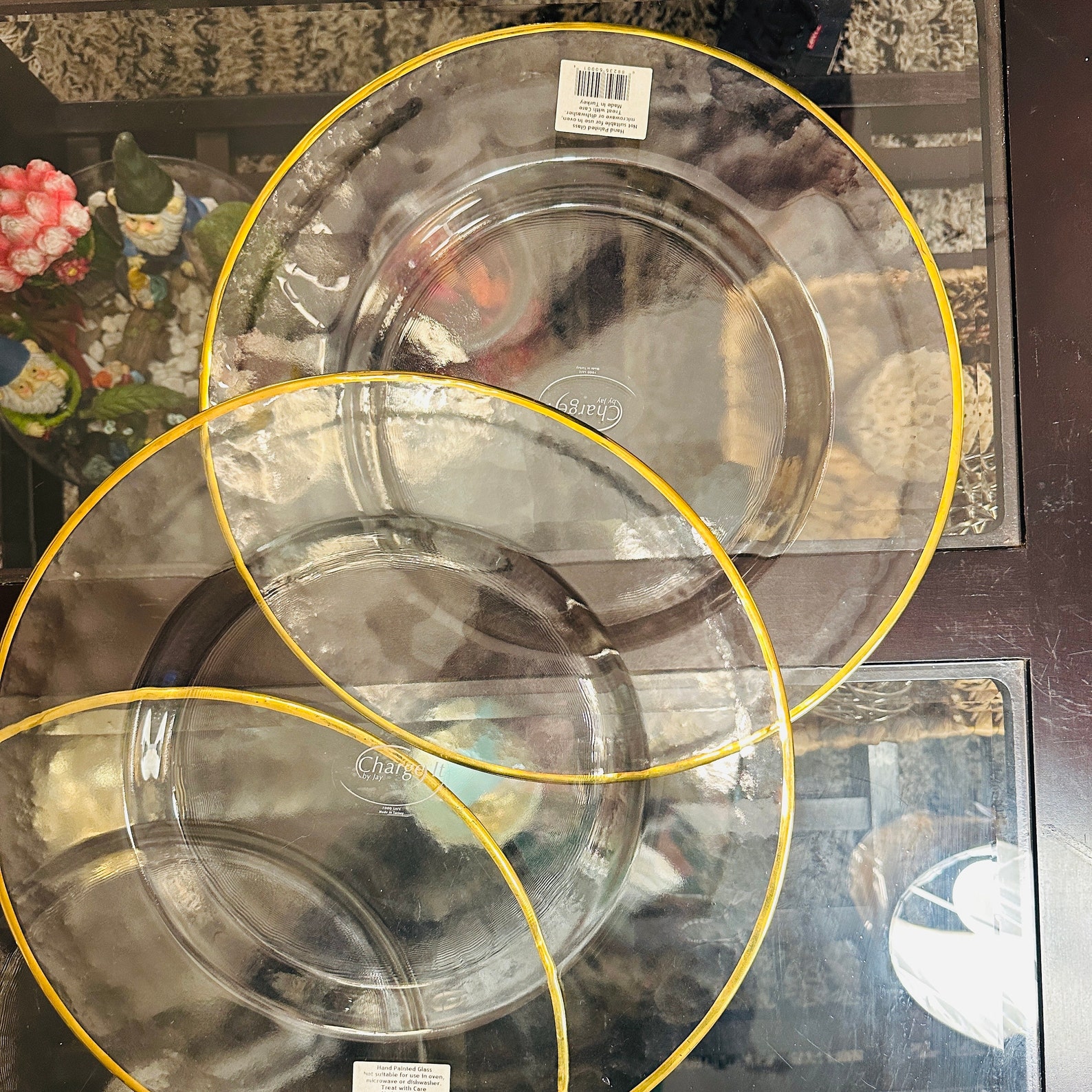 Charge It by Jay 13 Round Gold Rim Glass Charger Plate Elegant Table ...