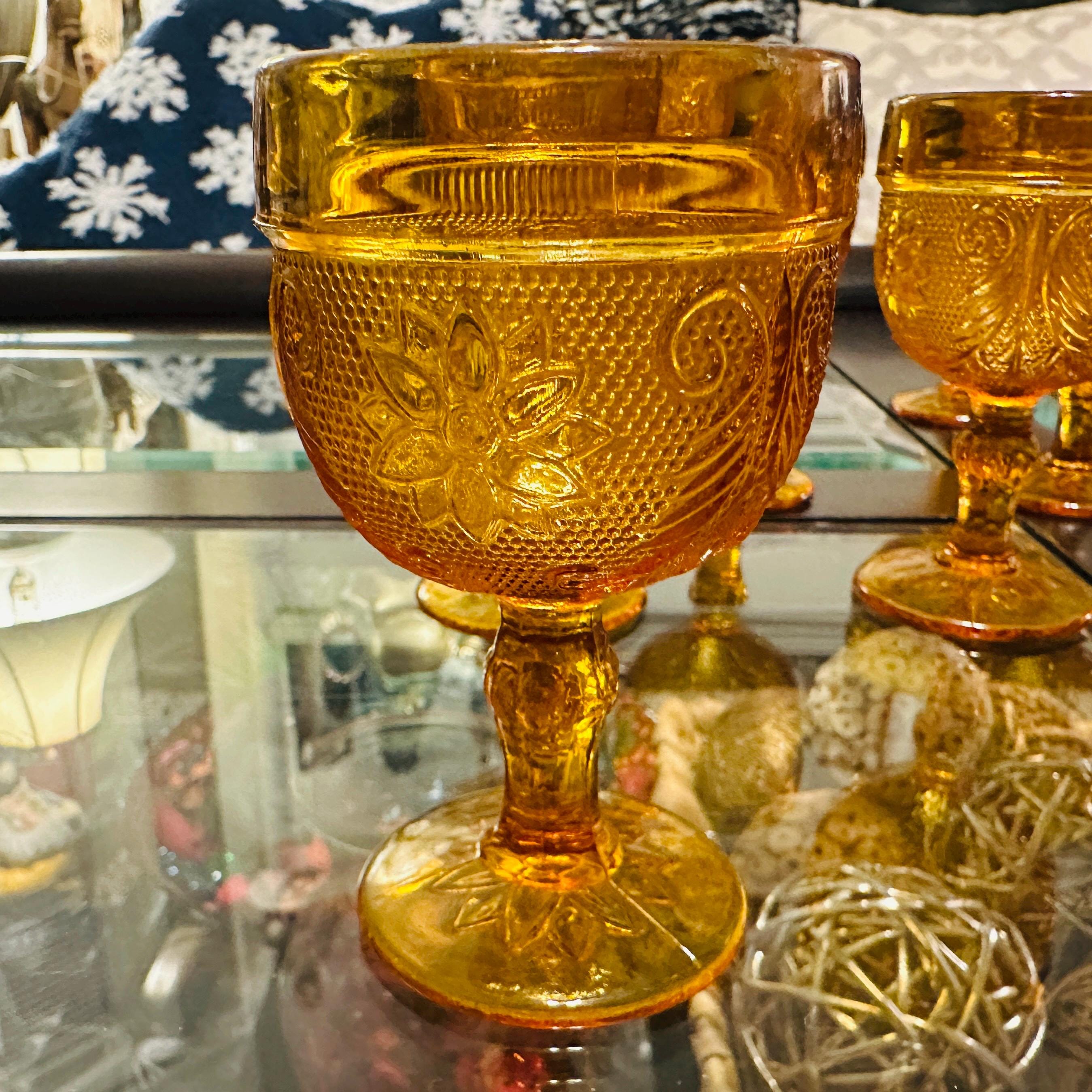 Vintage Tiara Crystal Sandwich Amber Glass 39-piece Dinnerware Set ...