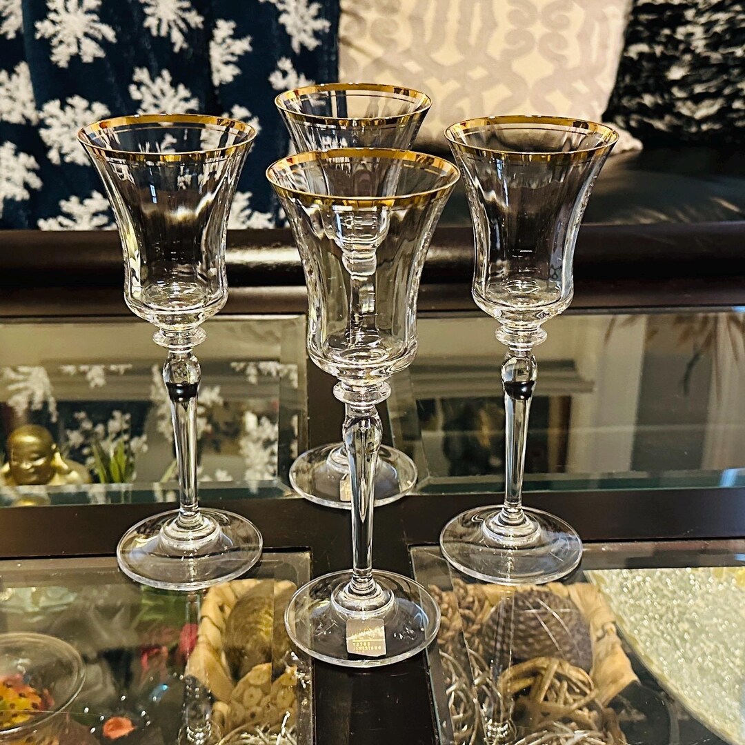 Mikasa Jamestown Red Wine Glasses – Set of 4 | Vintage Crystal Stemware ...
