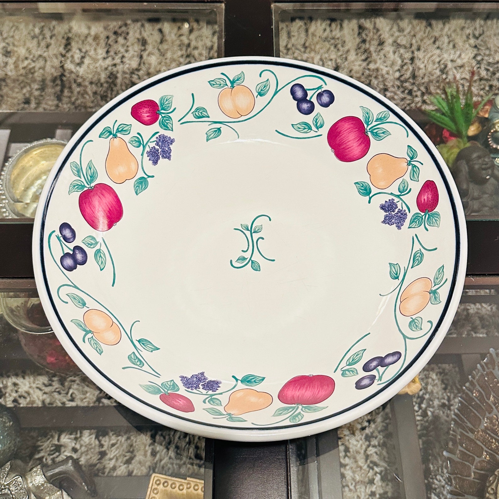 Vintage Princess House Ceramic Serving Dish – Orchard Medley Etched ...