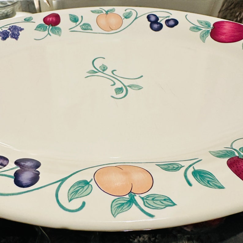 Vintage Princess House Orchard Medley Glass Serving Plate - Etsy