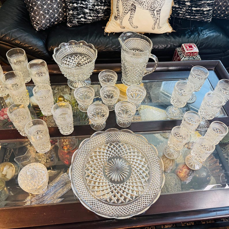 Vintage 1960s Anchor Hocking Wexford Glassware Set - Etsy