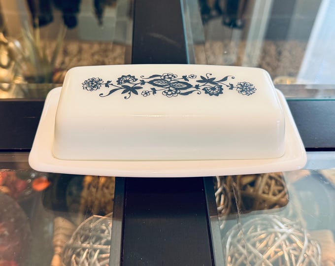 Pyrex Old Town Blue Butter Dish With Lid – Vintage Blue Onion Pattern ...