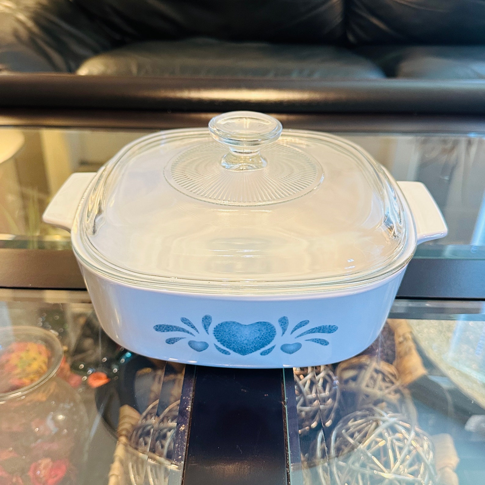Vintage Corningware Blue Hearts 2 Quart Casserole Dish - Classic Blue ...