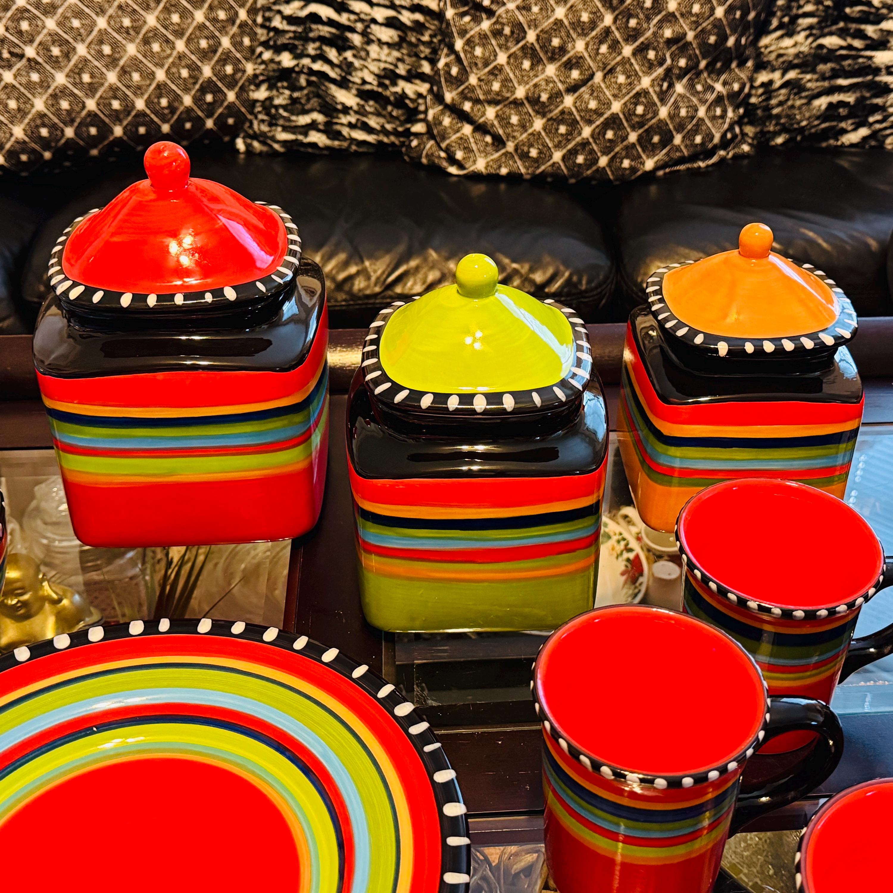 Gibson Elite Pueblo Springs Dinnerware Set: 36-piece Colorful Stoneware ...