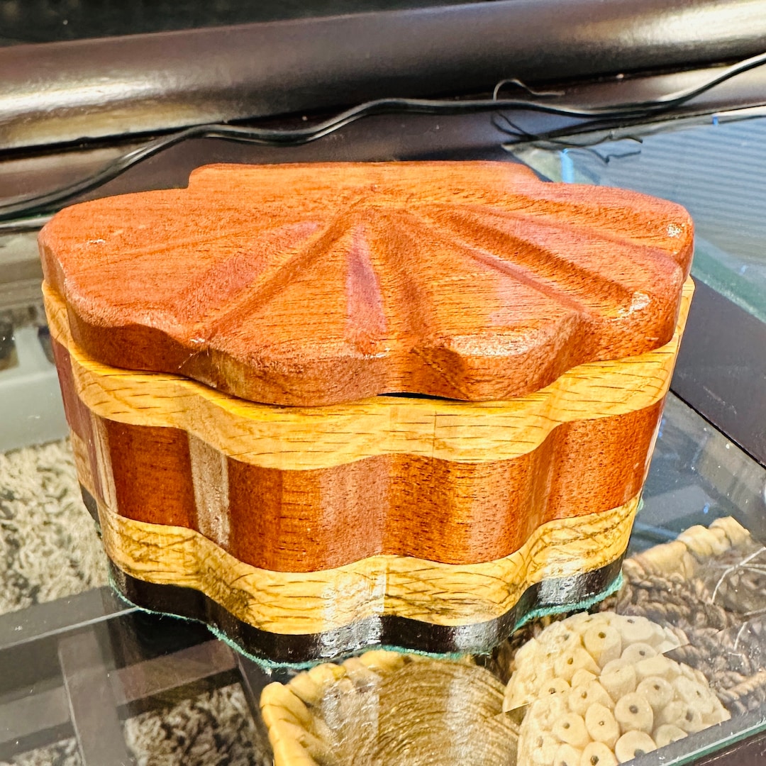 Handmade Wooden Sea Shell Box Coastal Chic Storage and Decor - Etsy