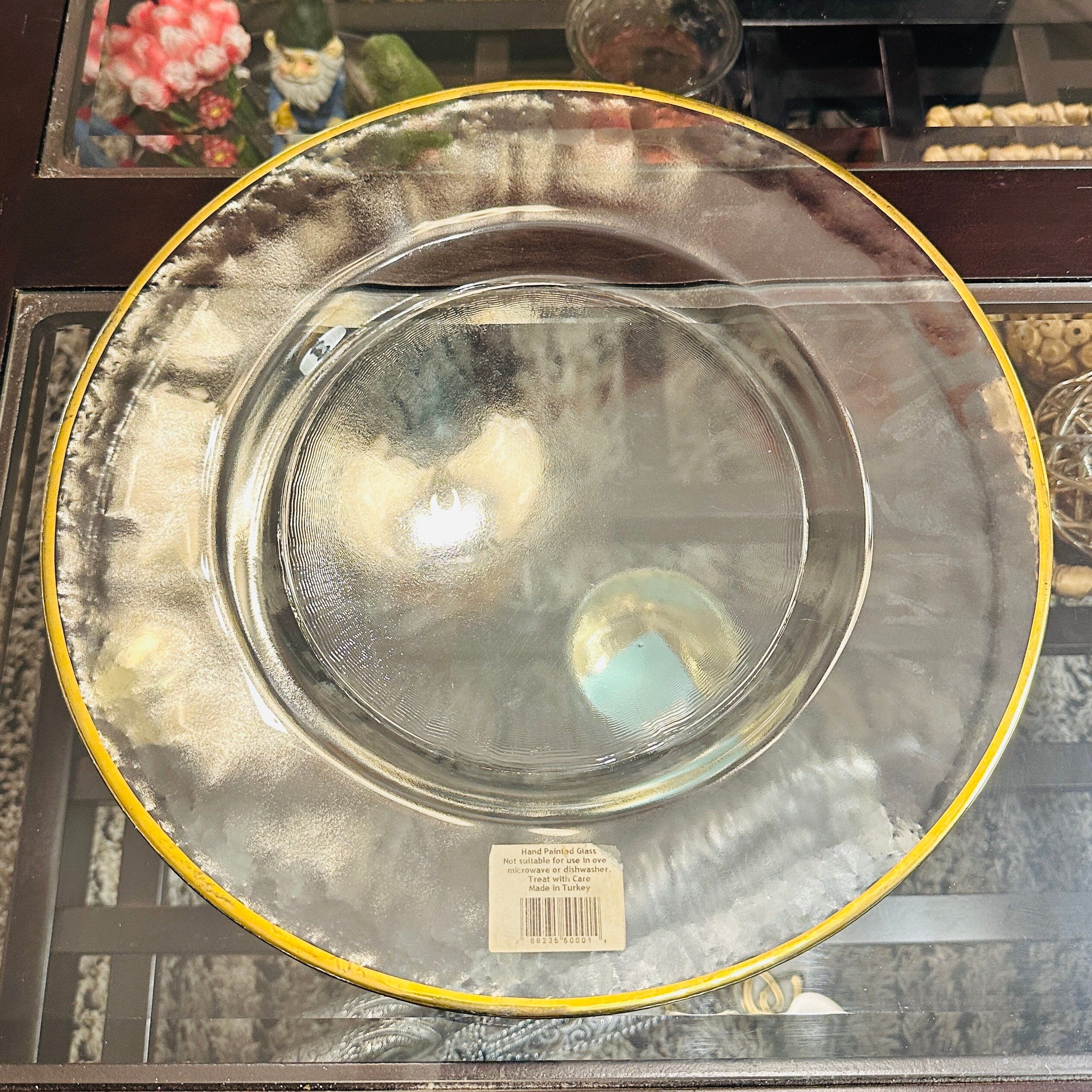 Charge It by Jay 13 Round Gold Rim Glass Charger Plate Elegant Table ...