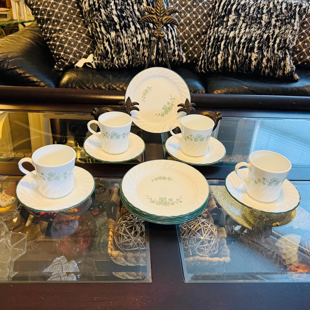 Vintage Corelle Callaway Ivy Dish Set – 14-piece Dinnerware With 4 ...