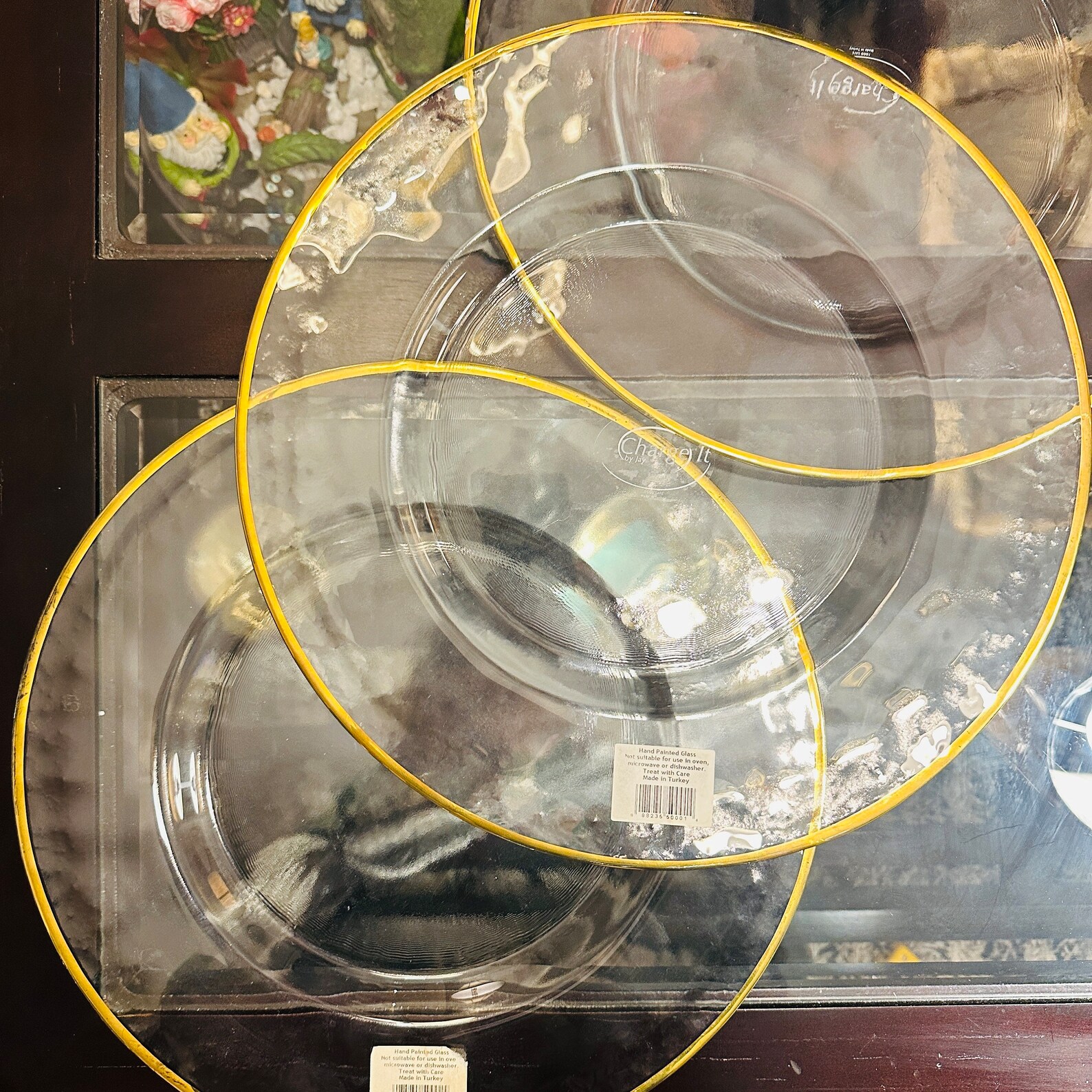 Charge It by Jay 13 Round Gold Rim Glass Charger Plate Elegant Table ...