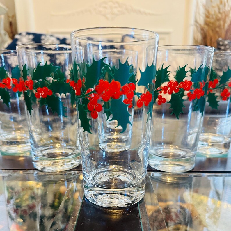 Vintage Libbey Christmas Tree Glass Tumblers – Set of 4 Holiday ...
