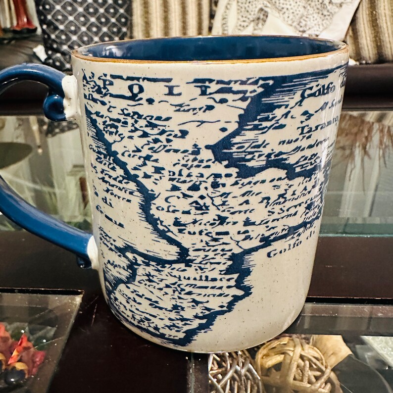 Nautical Ocean Coastal Map Coffee Mug – Maritime-themed Ceramic Cup ...