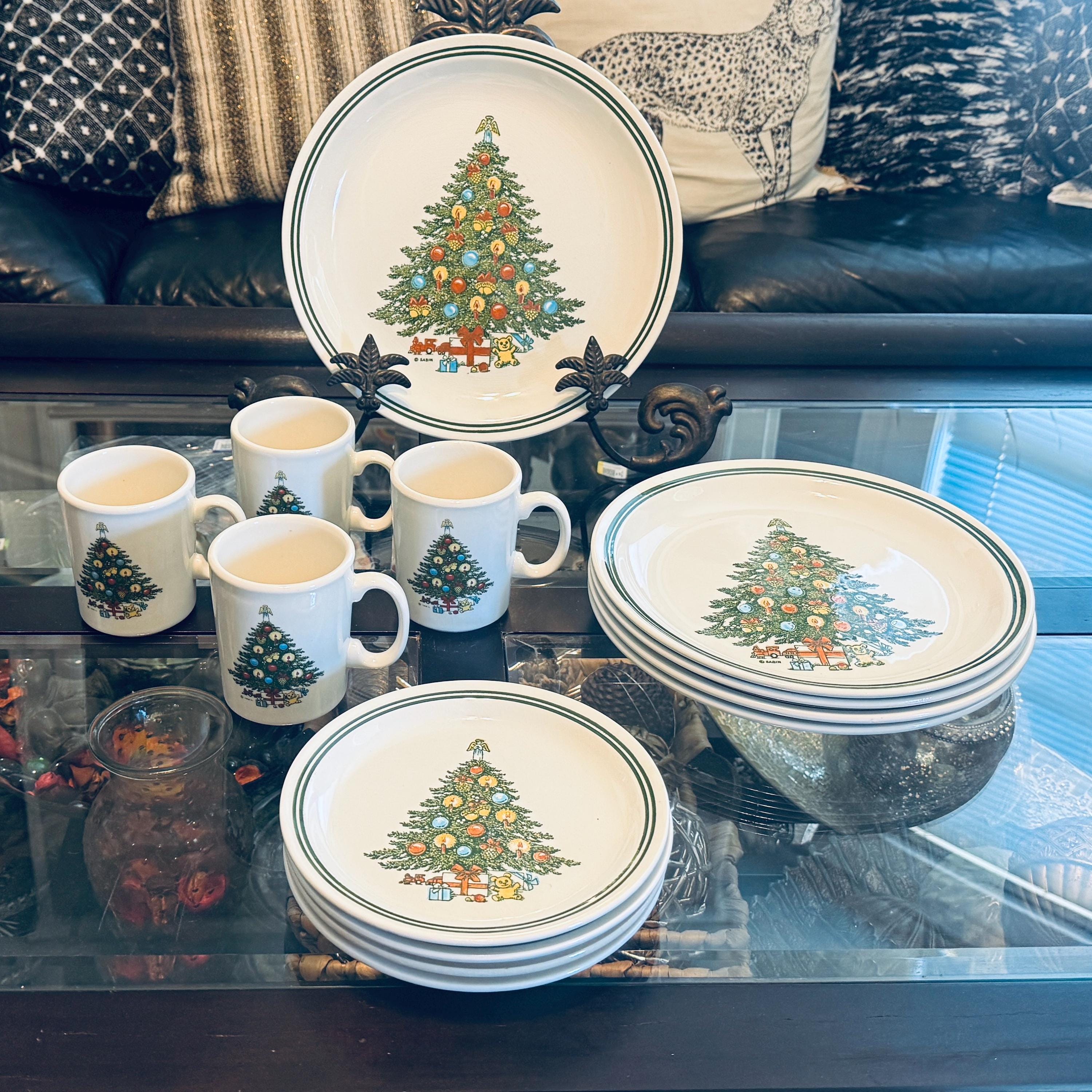 Vintage Carlton Sabin Christmas Tree Dinnerware Set – 35-piece Mid ...