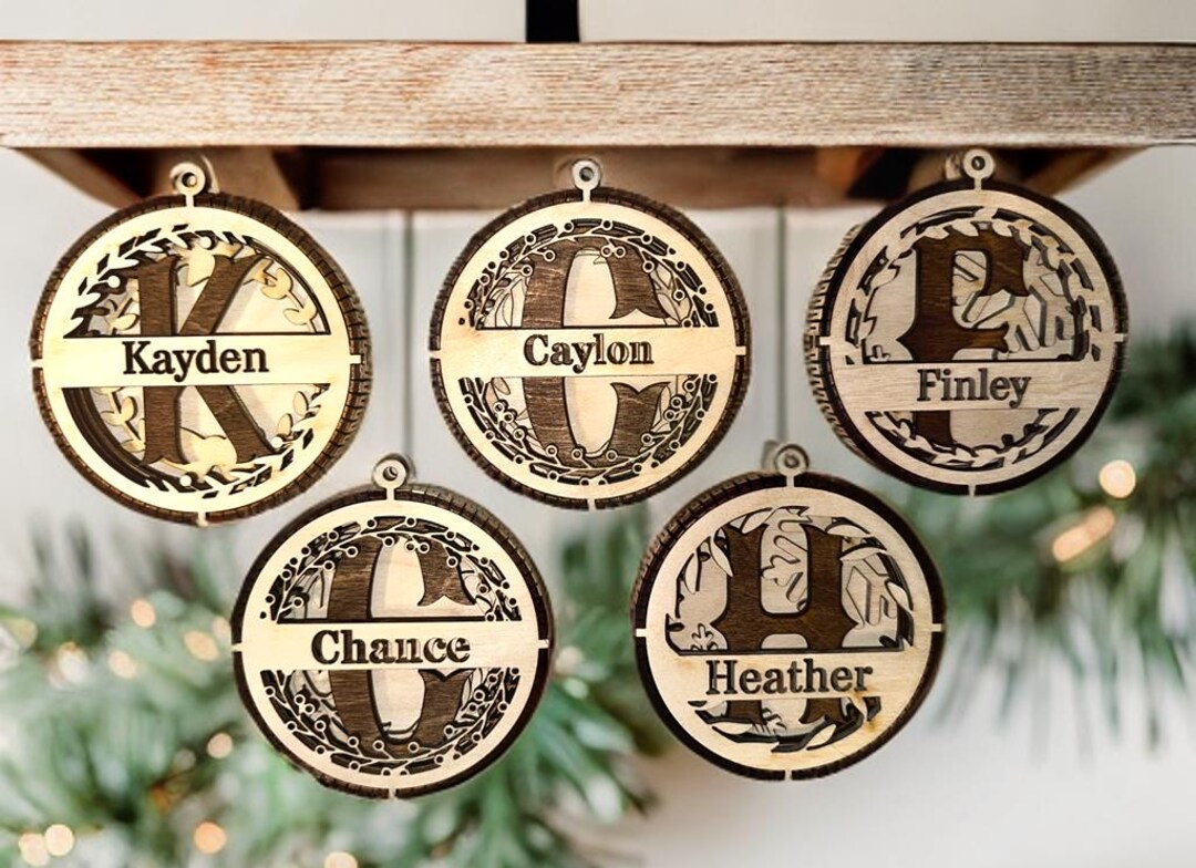 Personalized Monogram Christmas Ornaments - Etsy
