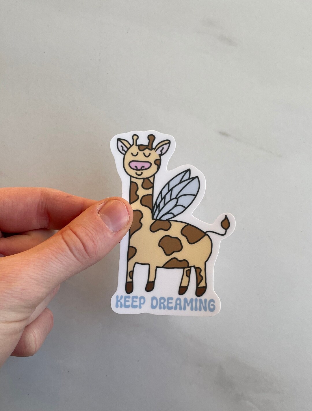 Keep Dreaming Giraffe Sticker Cute Kind Animal Meme Sticker for Laptop ...