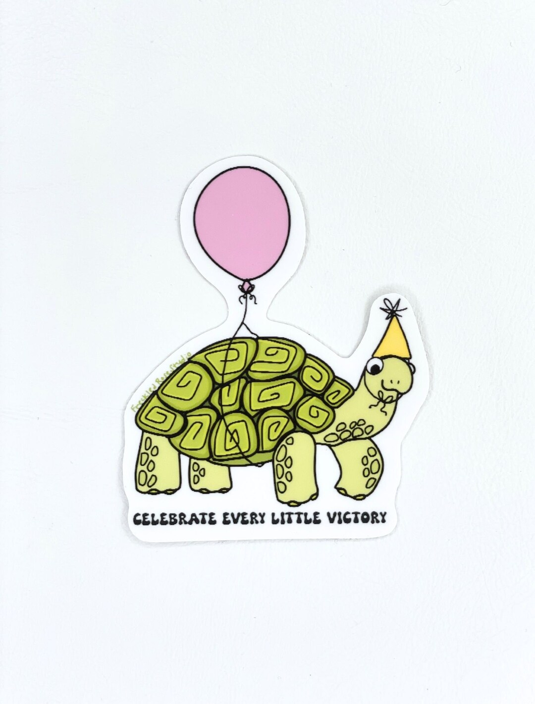Celebrate Every Little Victory Sticker Cute Turtle Animal Sticker ...