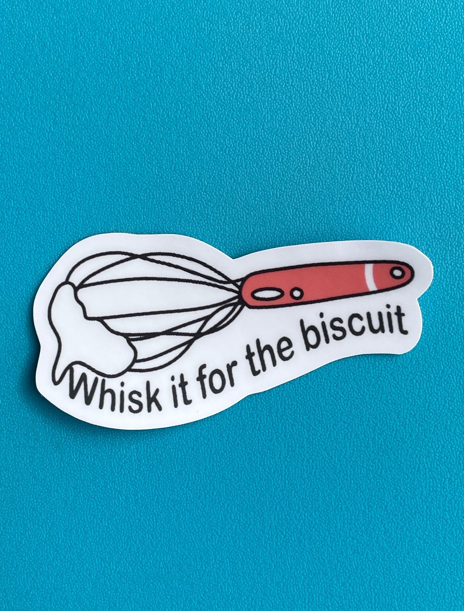 Retro "whisk It for the Biscuit" Sticker - Cute Baking Meme Sticker for ...